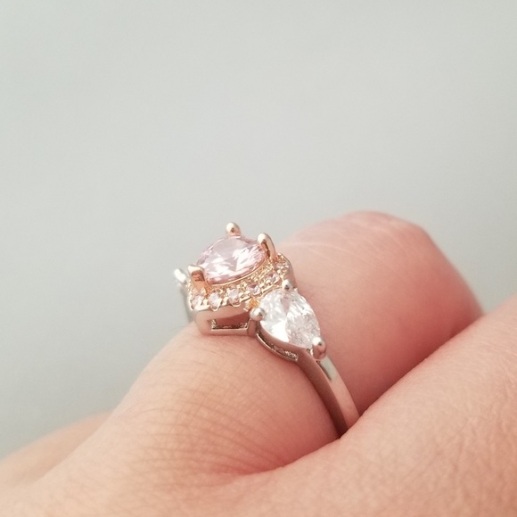 Jewelry | Sterling Pink Heart Ring With 18k Rose Gold | Poshmark